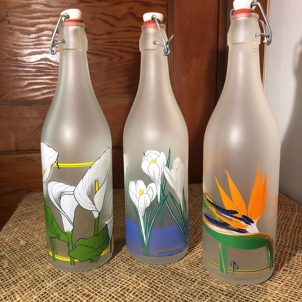 Frosted Glass Bottle - Etsy