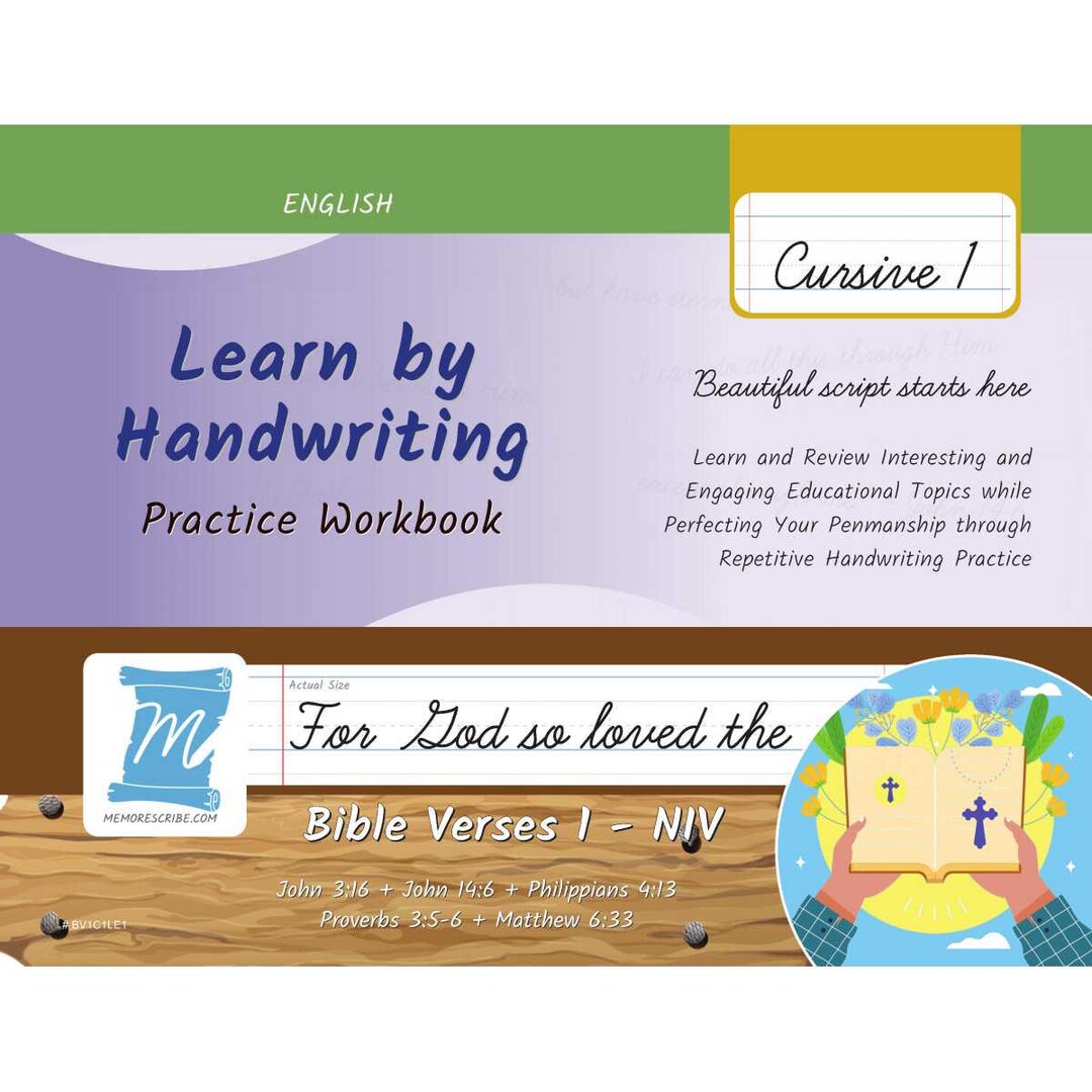 Bible Verses Learn by Handwriting Workbook - Matthew John Philippians ...