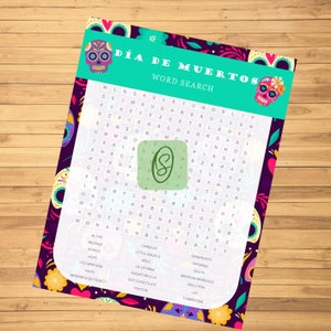 Best Día De Muertos Word Search Printable Kids Activity Sopa - Etsy