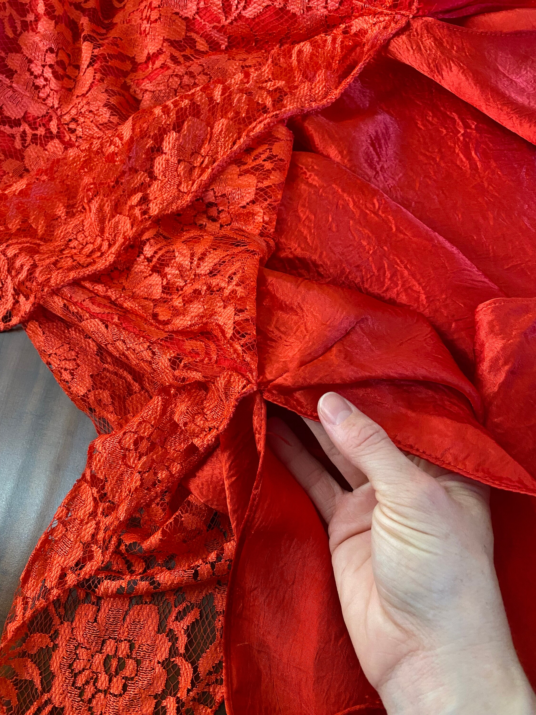 Vintage 1980’s Red Lace Layered Dress - Etsy