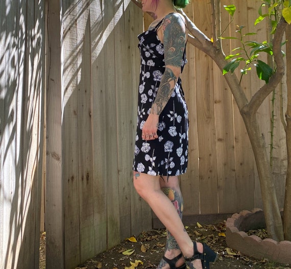 1990’s Blue Rose Print Dress - Gem