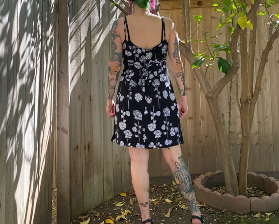 1990’s Blue Rose Print Dress - Gem