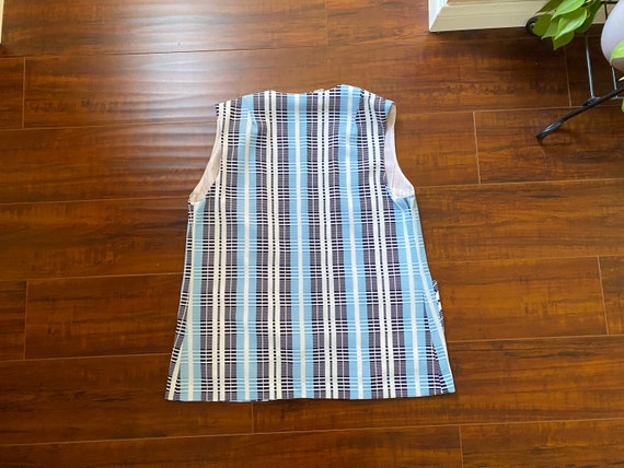 Vintage 1970’s Blue Plaid Vest - Gem
