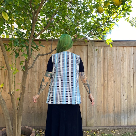Vintage 1970’s Blue Plaid Vest - Gem