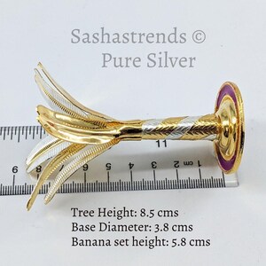 Pure Silver Banana Tree Decor - Pure Silver Gift Items- Silver Pooja ...