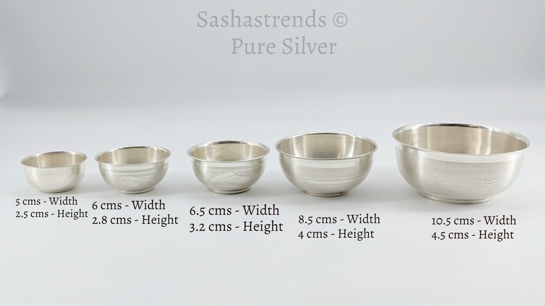 925 Pure Silver Small Bowl -pure Silver Gift Items- Silver Pooja Items ...