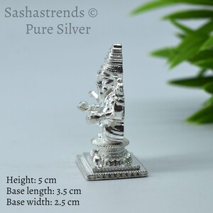 Pure Silver Statue - 925 Silver Hollow Ganesha Idol Seated on Peeta ...