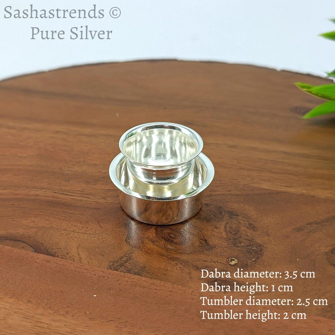 Pure Silver Dabra Set -mini Dabra Set- Silver Toy Set - Pooja Items for ...