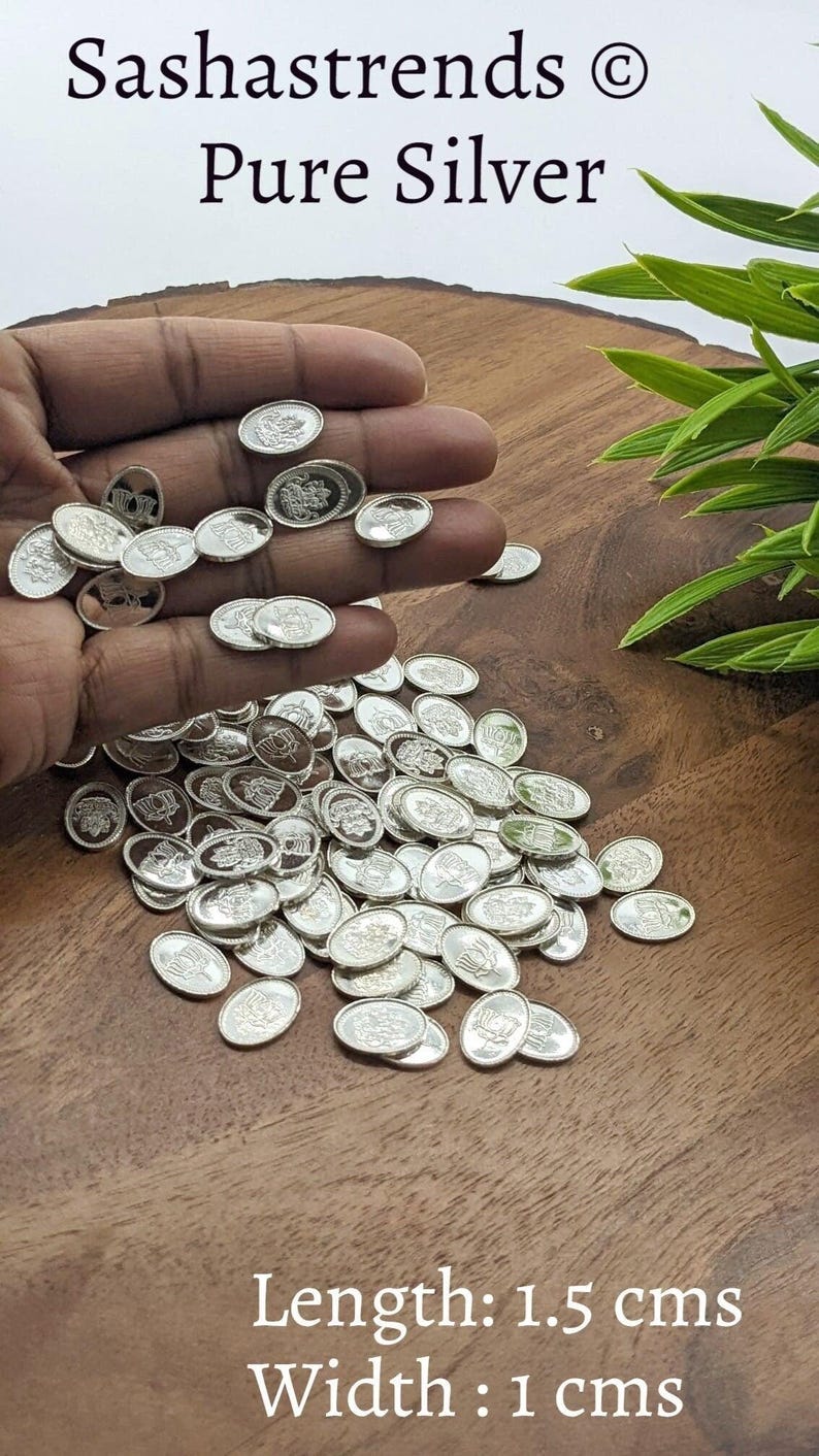 108 Silver Coins Oval- Sterling Silver -pure Silver Gift Items- Hindu ...