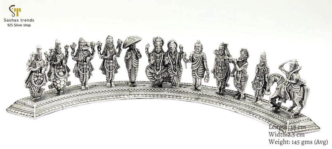 925 Silver Dasavathara Statue / Vishnu Avathar Idols/pure Silver Idols ...