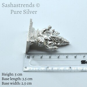Pure Silver Statue - 925 Silver Hollow Ganesha Idol Seated on Peeta ...