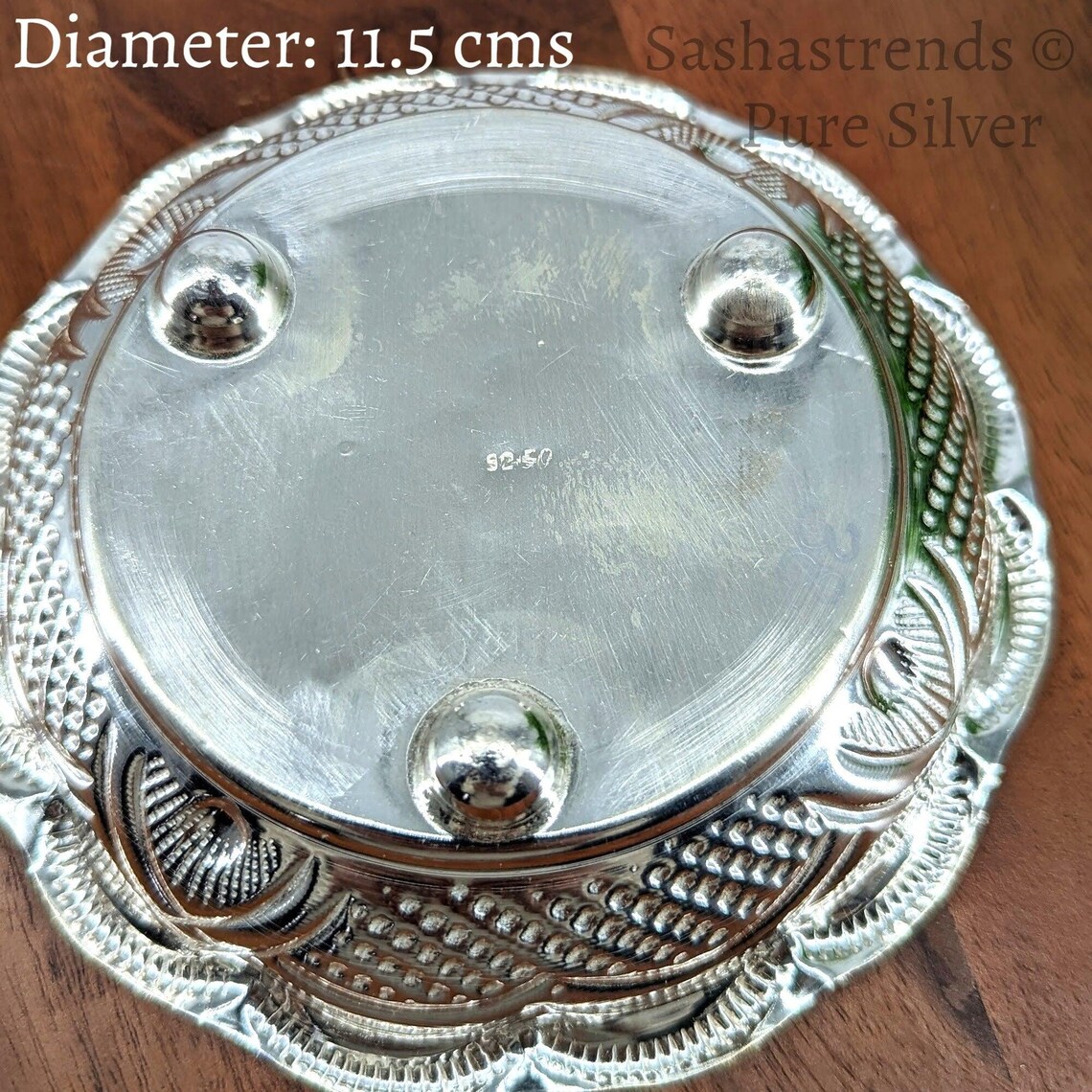 Pure Silver Plate -11.5 Cms Diameter- Silver Pooja Plate - Pooja Items ...