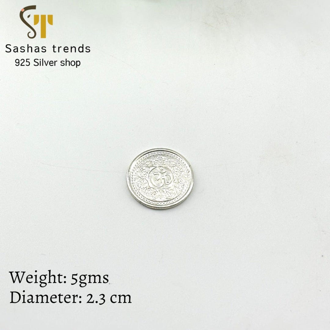 999 Pure Silver 5 Gram Ganesh Coin/om Ganesha Silver Coins/silver Coins ...