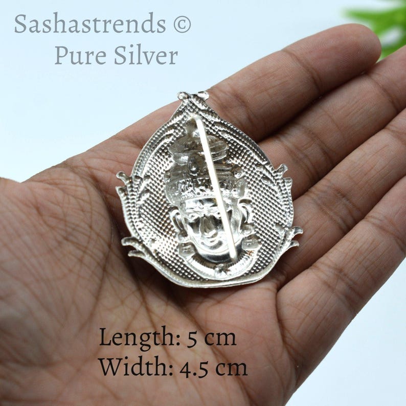 Silver Amman Face- Amman Face With Hook - Pure Silver Gift Items- Pooja ...
