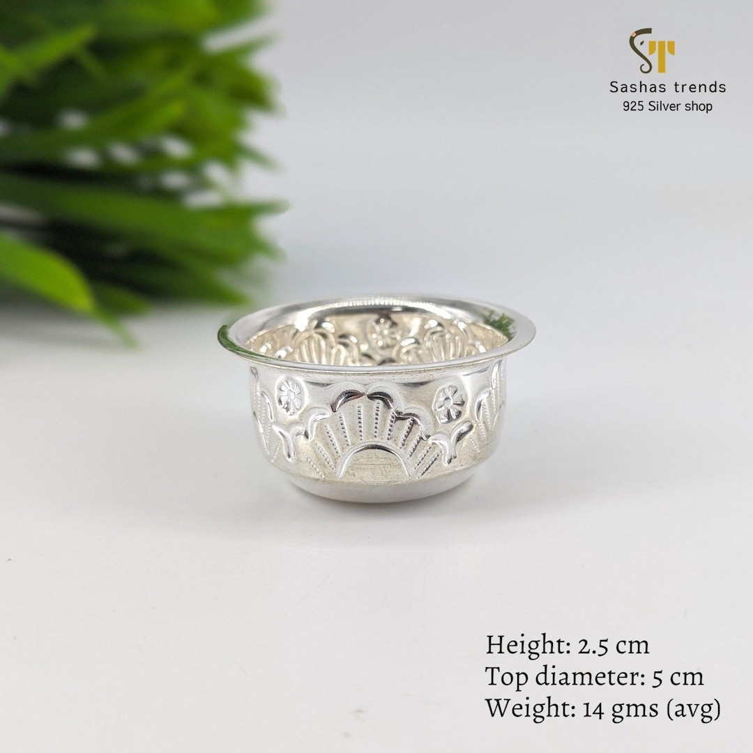 925 Silver Bowl/pure Silver Bowl/serving Bowl/prasadam Bowl/babyshower ...