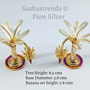 Pure Silver Banana Tree Decor - Pure Silver Gift Items- Silver Pooja ...