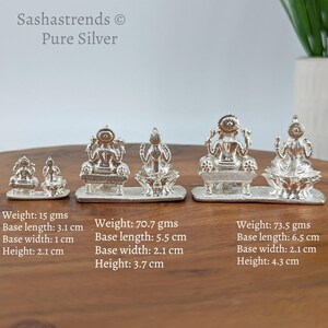 Pure Silver Statue- Silver Solid Lakshmi Ganesha Statue- 925 Silver ...