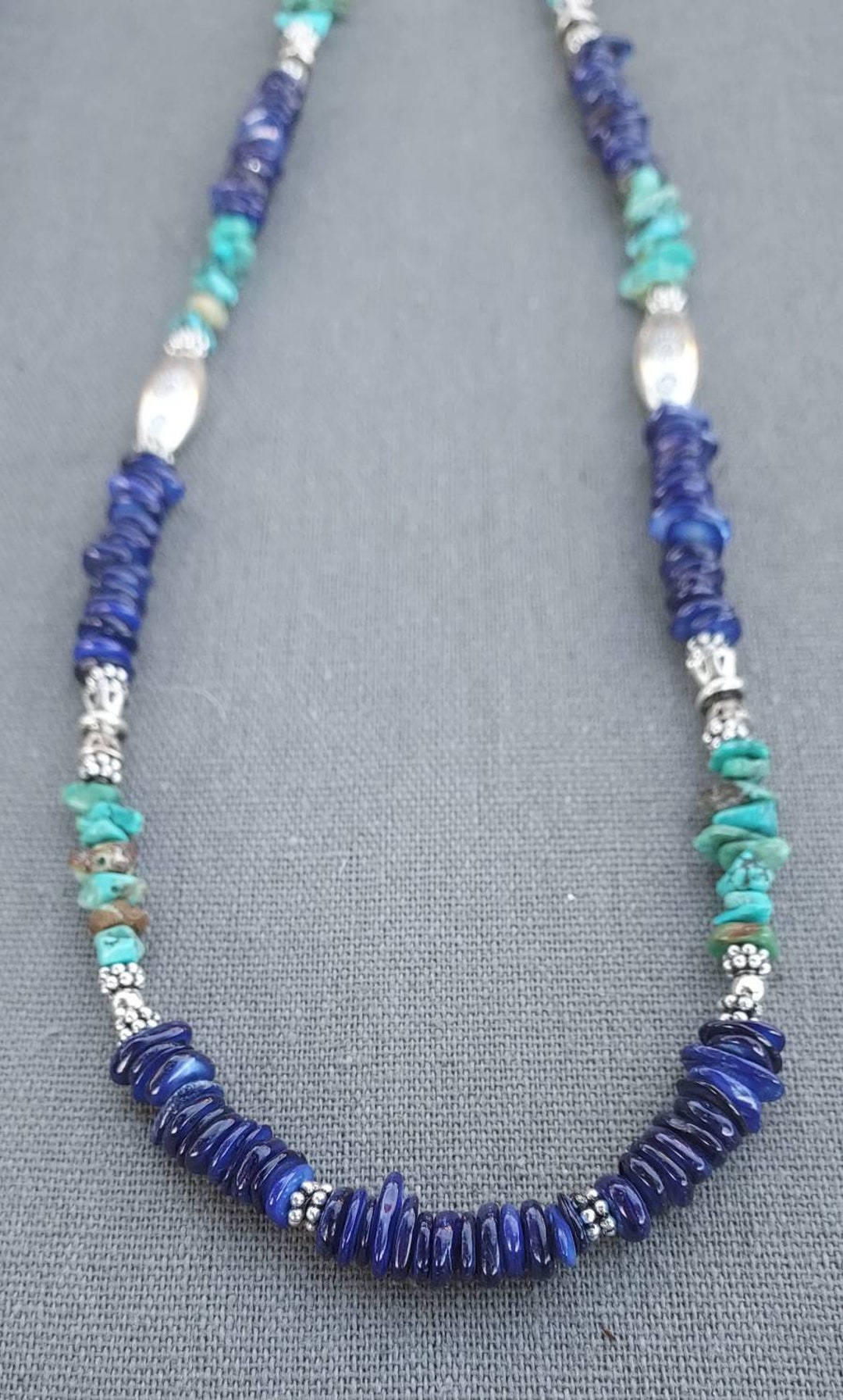 Genuine Turquoise Stones, Bright Indigo Blue Shell Slabs With Oxidized ...