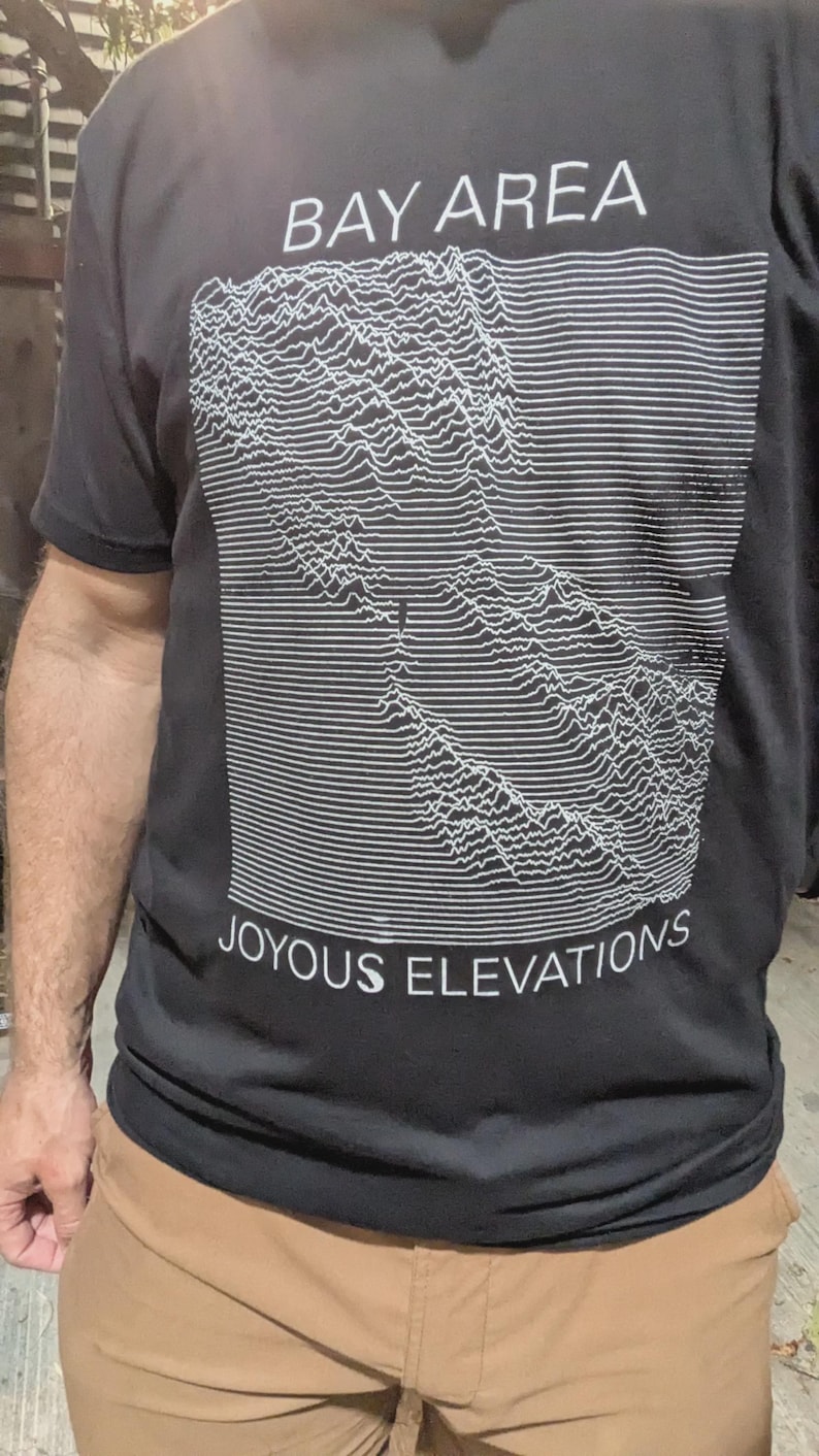 Joyous Elevations Bay Area Elevation Map Tee - Etsy