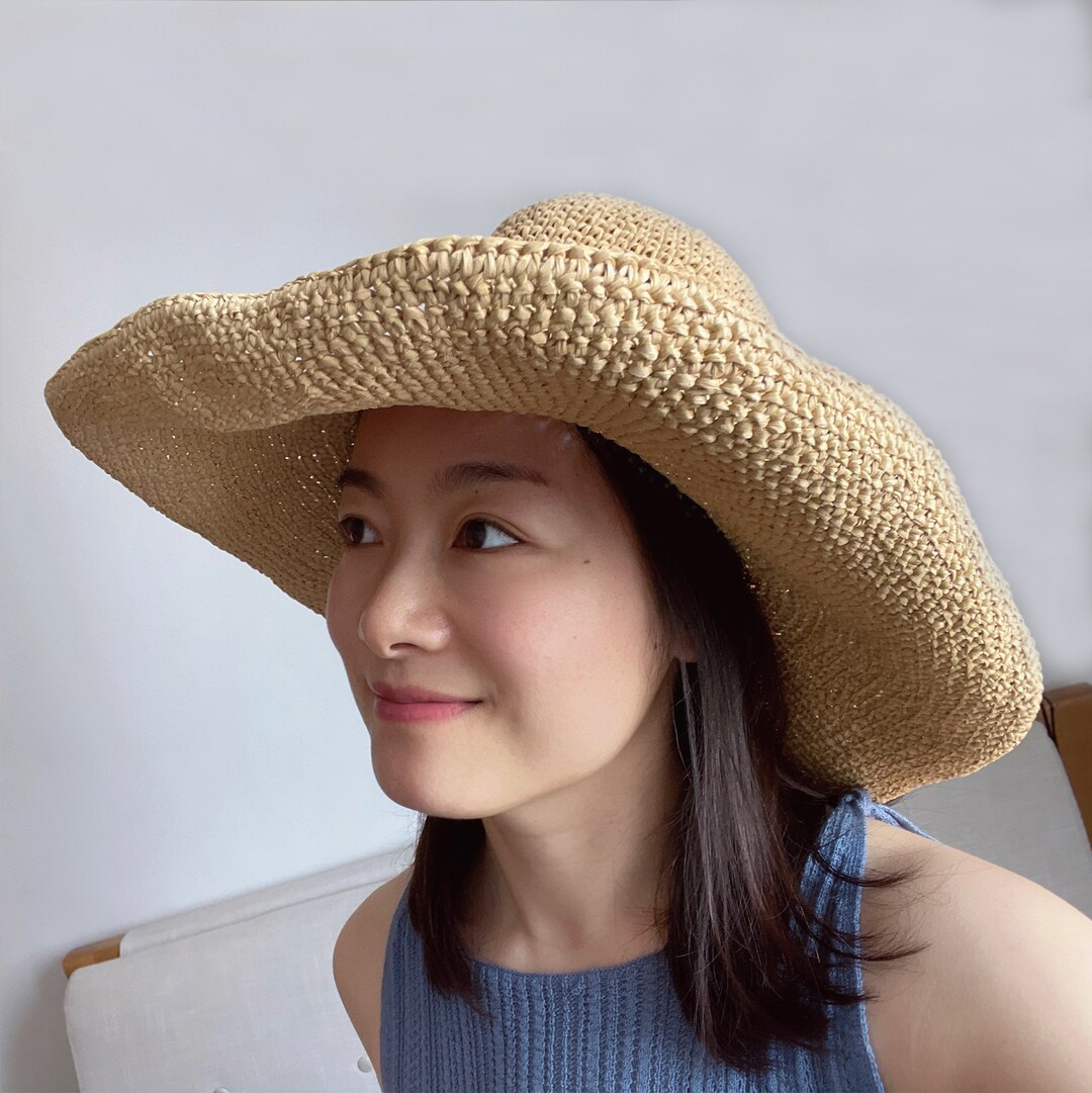 Pdf Download Crochet Floppy Hat Pattern, Wide Big Brim Straw Sun Hat ...