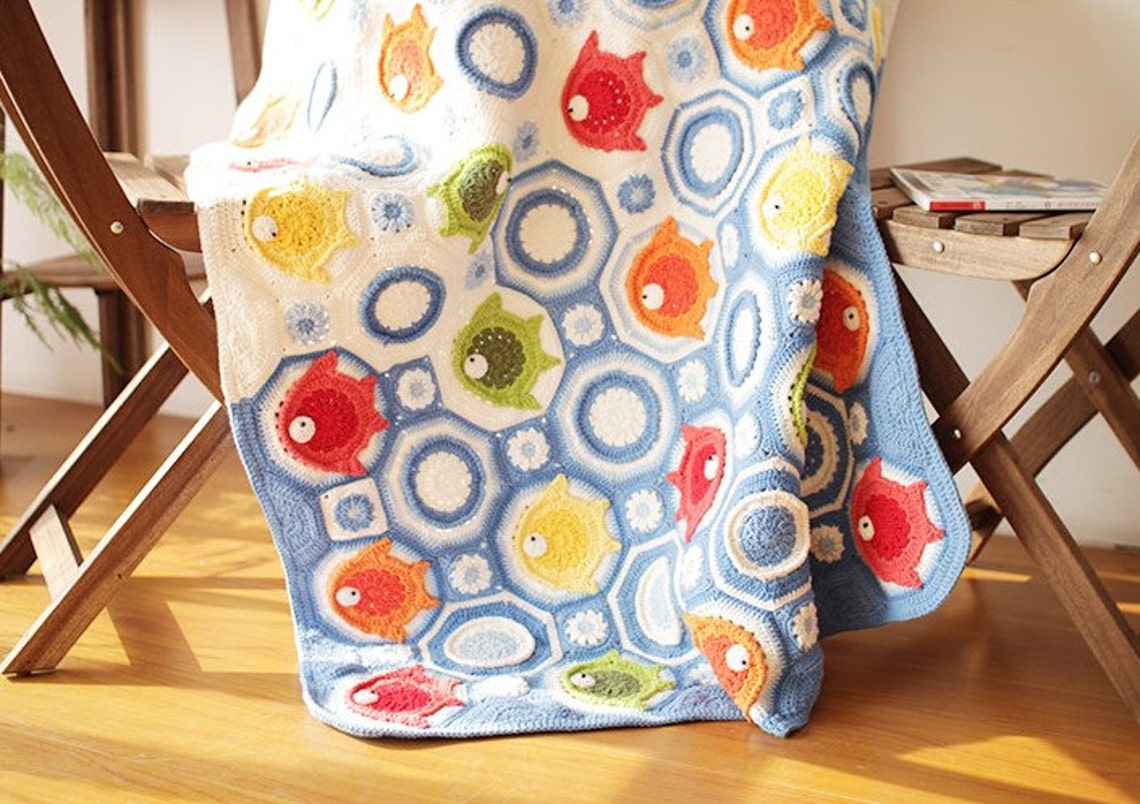 PDF Download CROCHET Blanket Patternfish World Blanket | Etsy