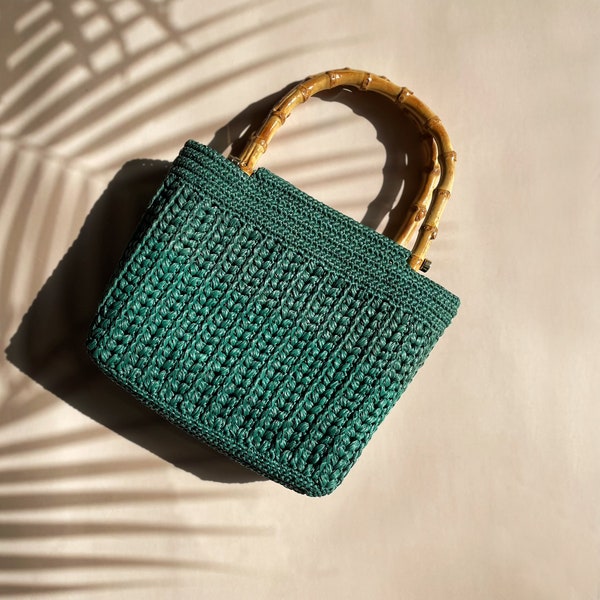 Crochet Bag Pattern Bamboo Handles - Etsy