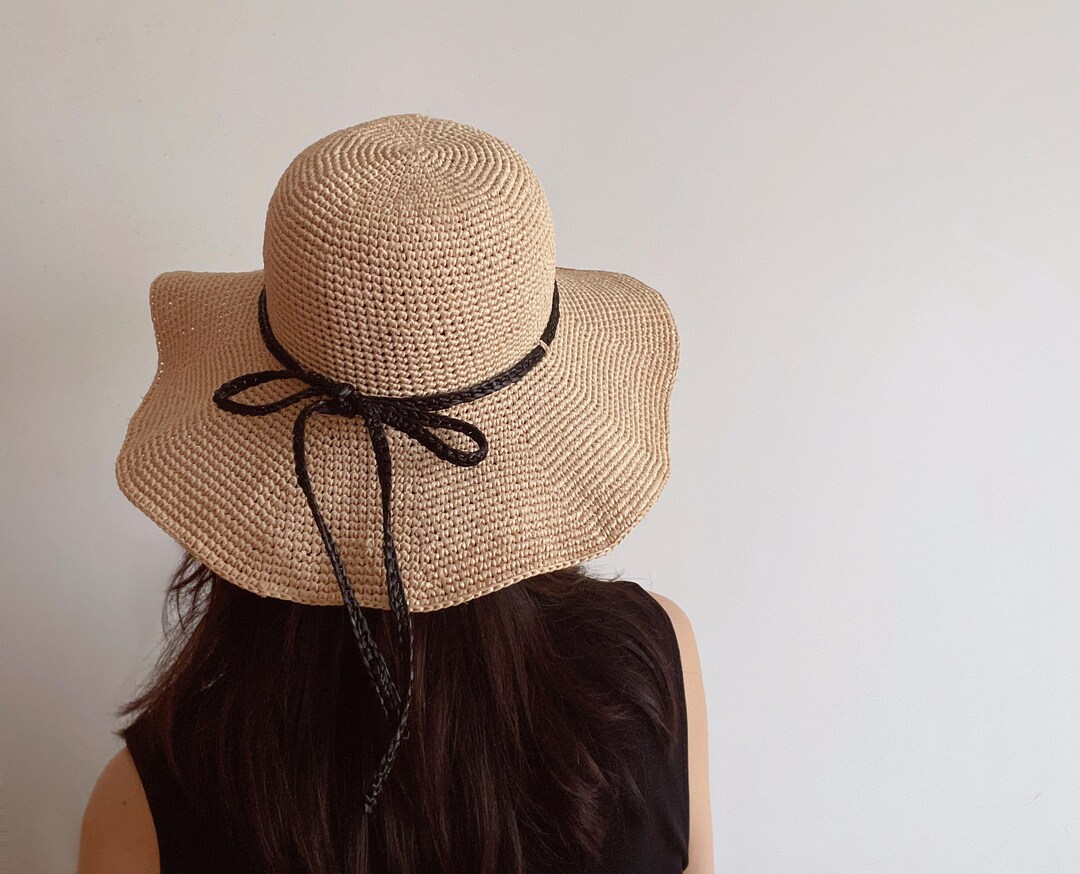 Crochet Raffia Floppy Sun Hat Pattern,sun Hat With a Bow - Etsy