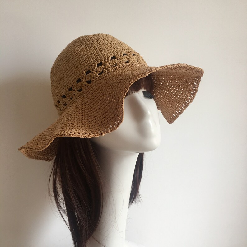 Crochet Raffia Straw Floppy Sun Hat - Etsy