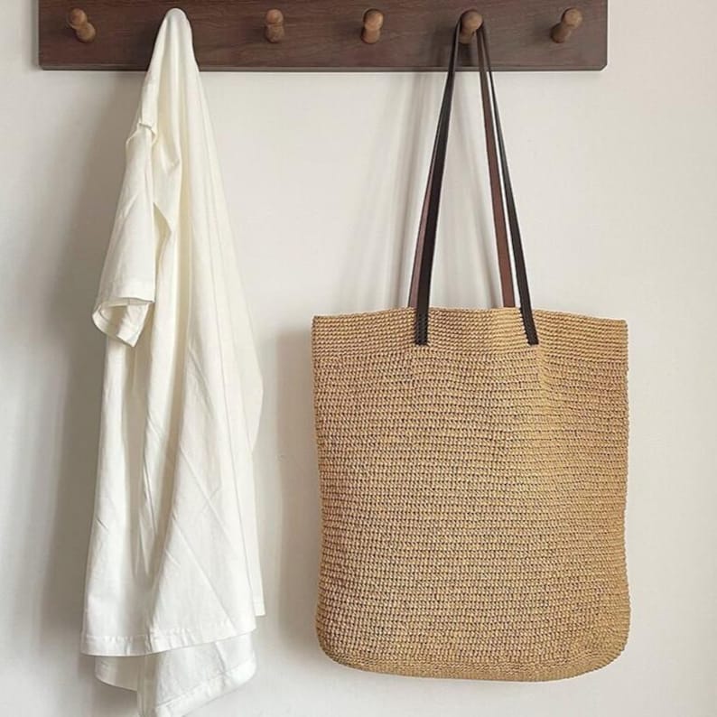 Crochet Raffia Tote Shoulder Bag PDF Download Pattern for Beginners - Etsy