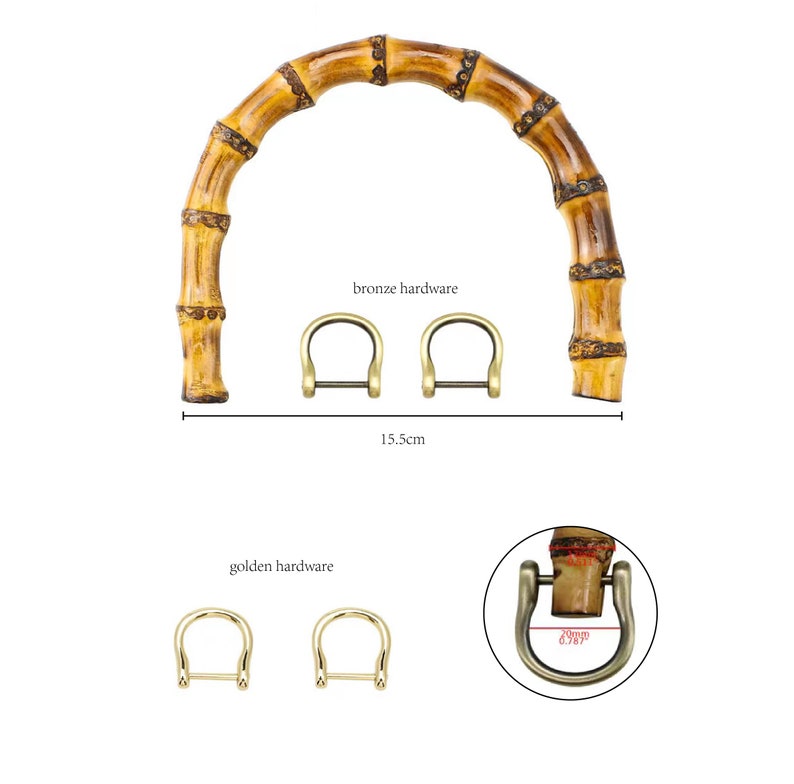 Bamboo Wooden Handmade Bag Handle With Metal Hardware - Etsy