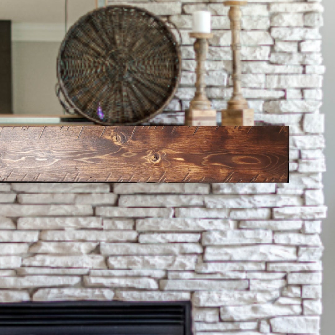 Theone#1 Fireplace Mantel Rustic Distressed Floating Beam Shelf Aged ...