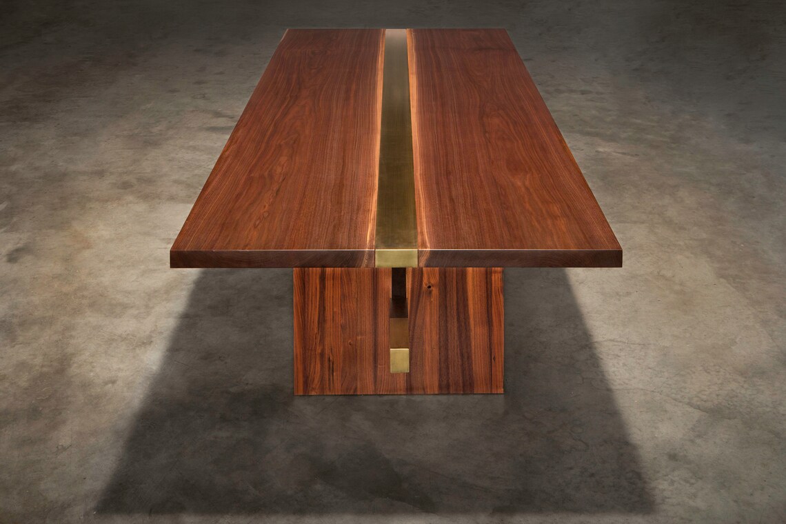 Dequindre Dining Table Solid Walnut Dining Room Table | Etsy