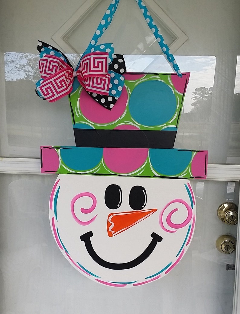 Whimsical Snowman Door Hanger Winter Months Door Hanger - Etsy