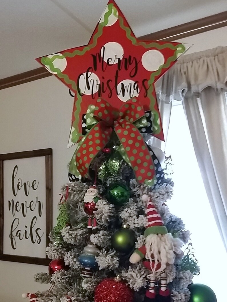 Christmas Tree Topper Holiday Tree Topper Personalized Tree | Etsy