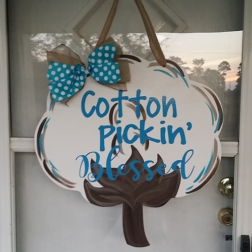 Cotton Pickin Blessed Sign / Cotton Sign / Farmhouse Sign / | Etsy