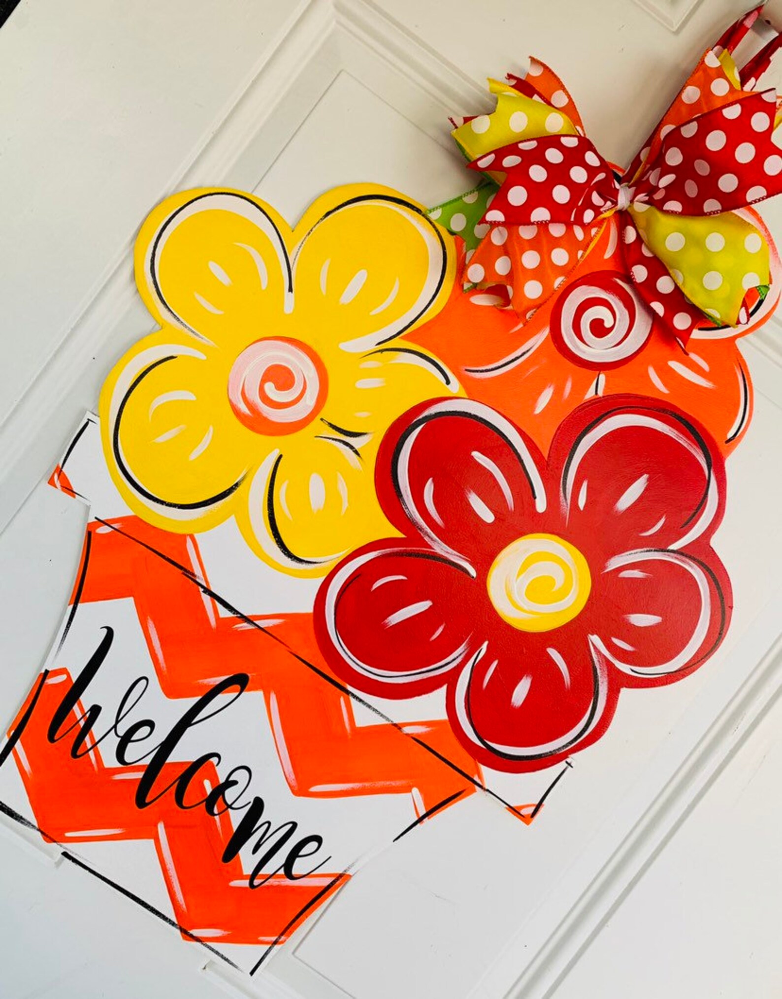 Flower Door Hanger Spring Door Hanger Welcome Door Hanger - Etsy