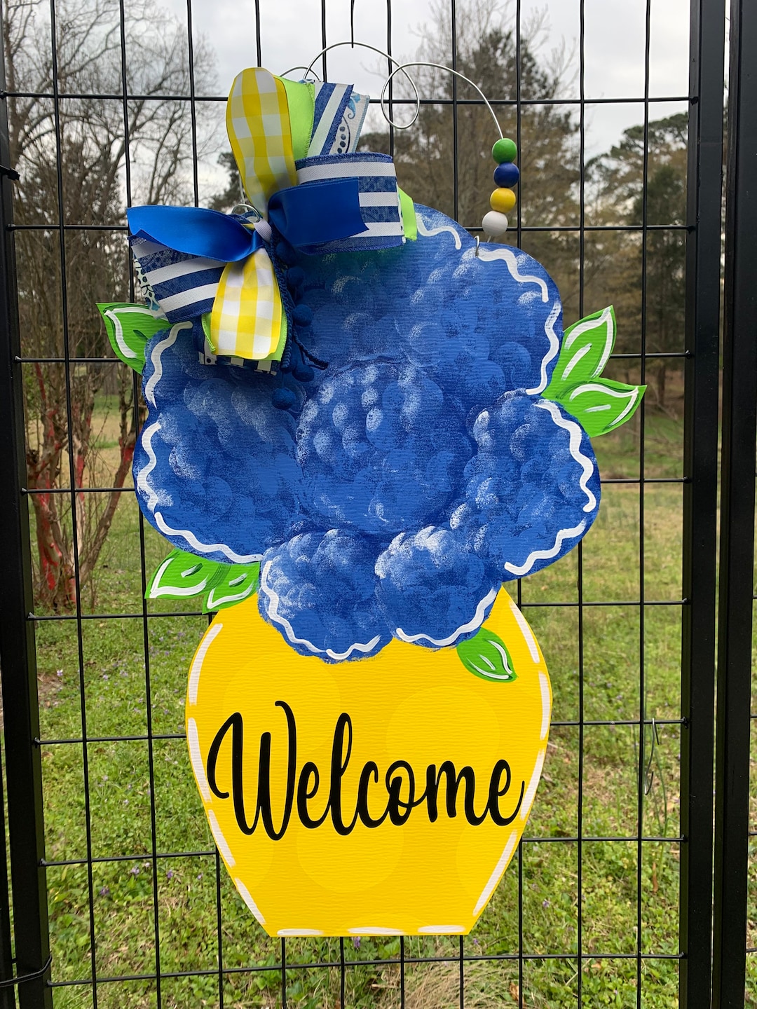 Hand Painted Door Hanger Hydrangea Door Hanger Spring Door Hanger - Etsy