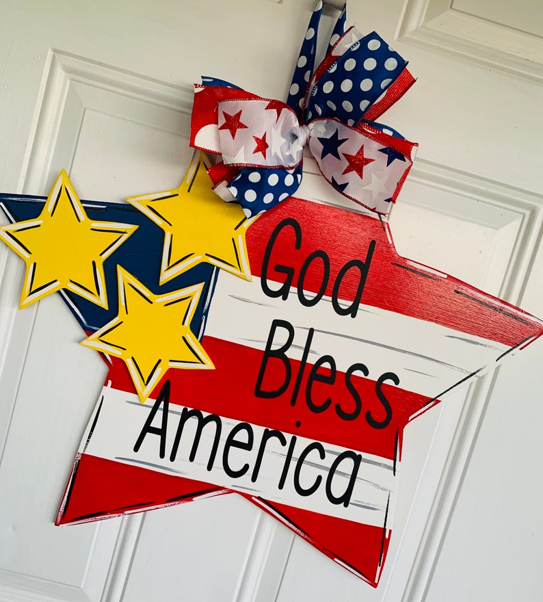 Independence Day Star Door Hanger July 4th Door Hanger USA - Etsy