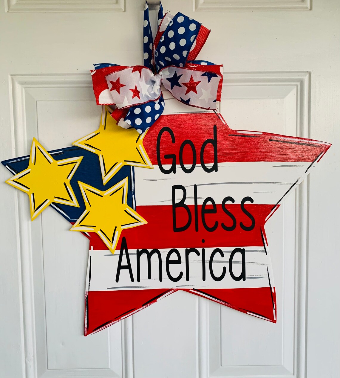 Independence Day Star Door Hanger July 4th Door Hanger USA - Etsy