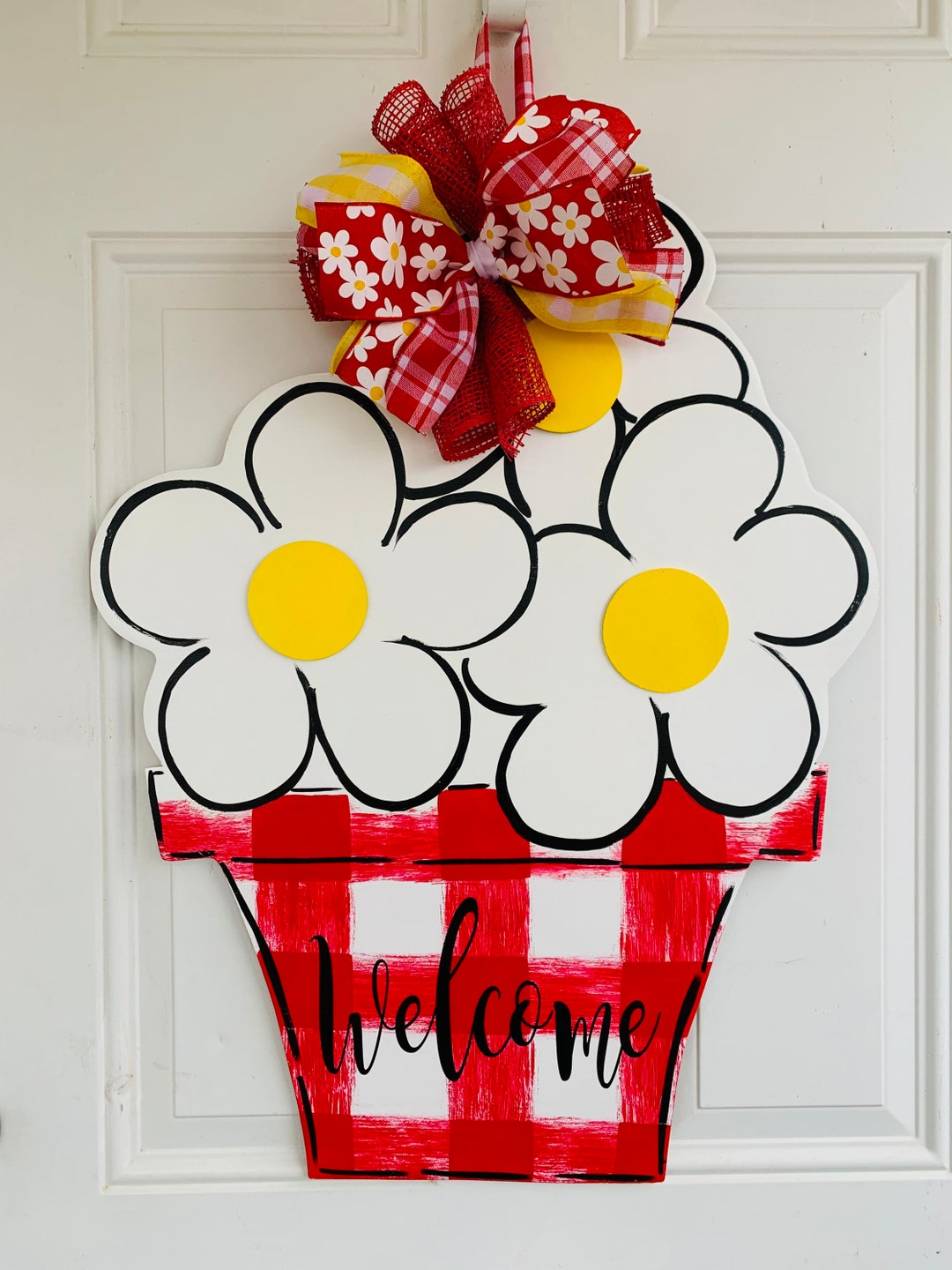 Spring Flower Door Hanger, Summer Flower Door Hanger, Spring Wreath - Etsy