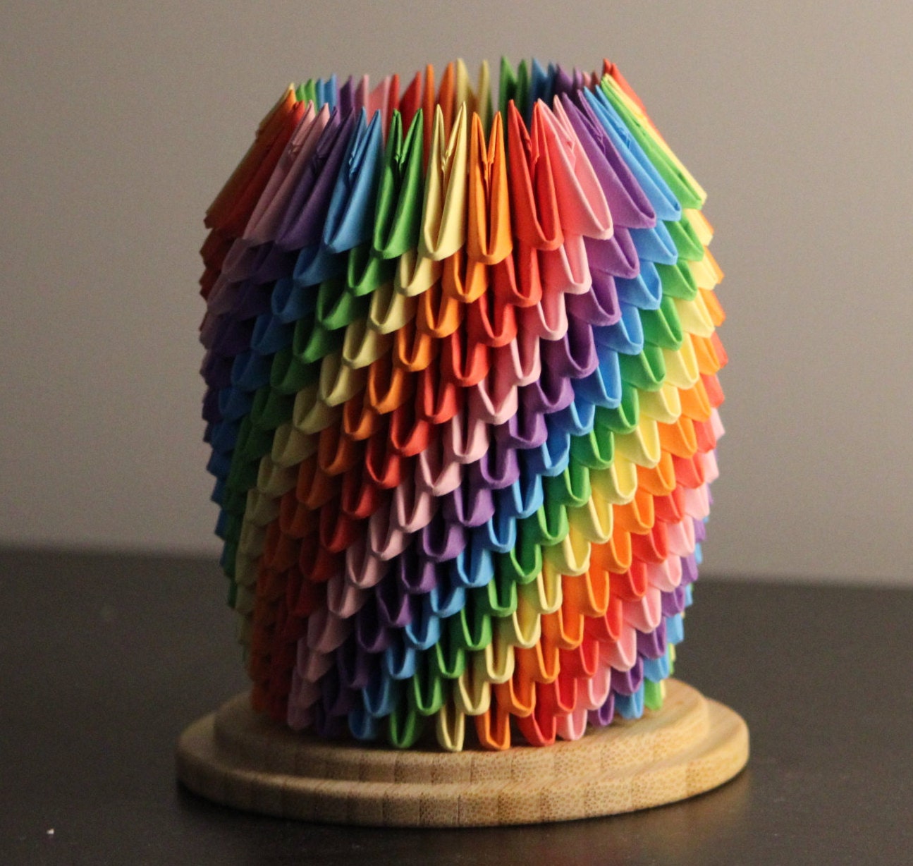 3D Origami Rainbow Pen/pencil Holder | Home Decor | Desk Organizer - Etsy
