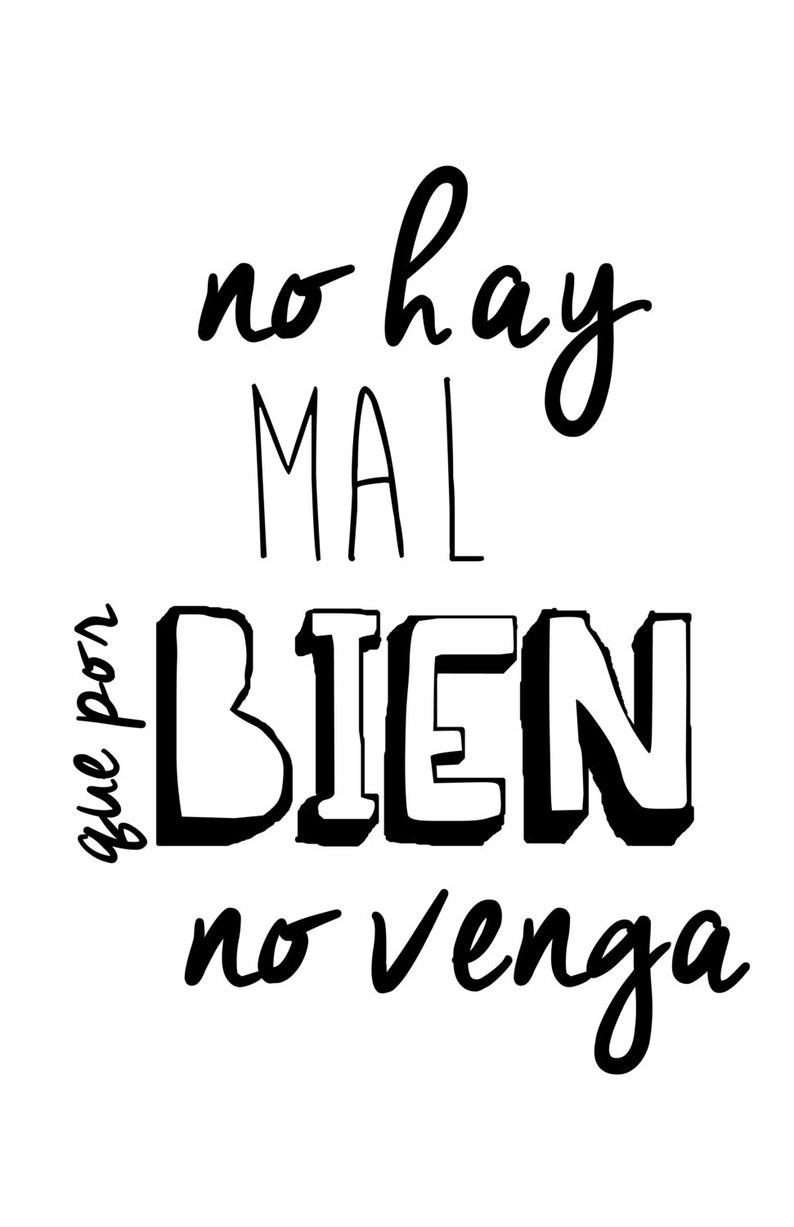 11x17 Spanish Quote in Black and White Digital Print - Typography Print ...