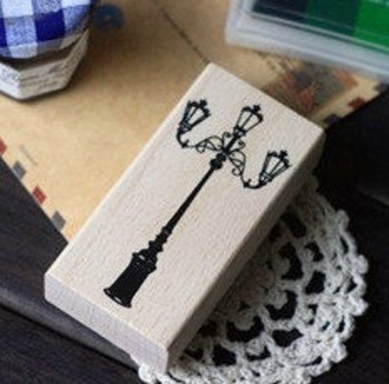 Stree Lamp Style Stamp Rubber Stamp Deco Stamp Diary - Etsy