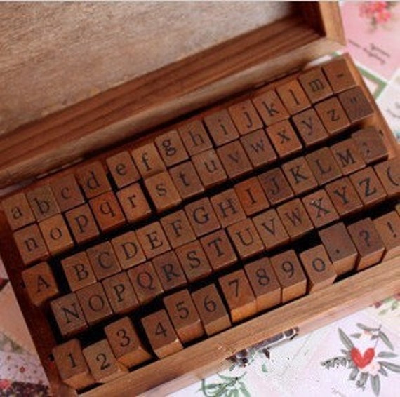 70pcs Alphabet Stamp Set Wooden Rubber Stamp Letter Stamp - Etsy