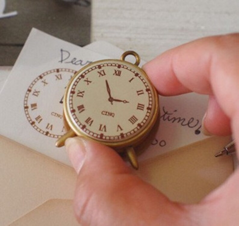 Antique Clock Stamp Wooden Rubber Stamp Diary Stamp - Etsy