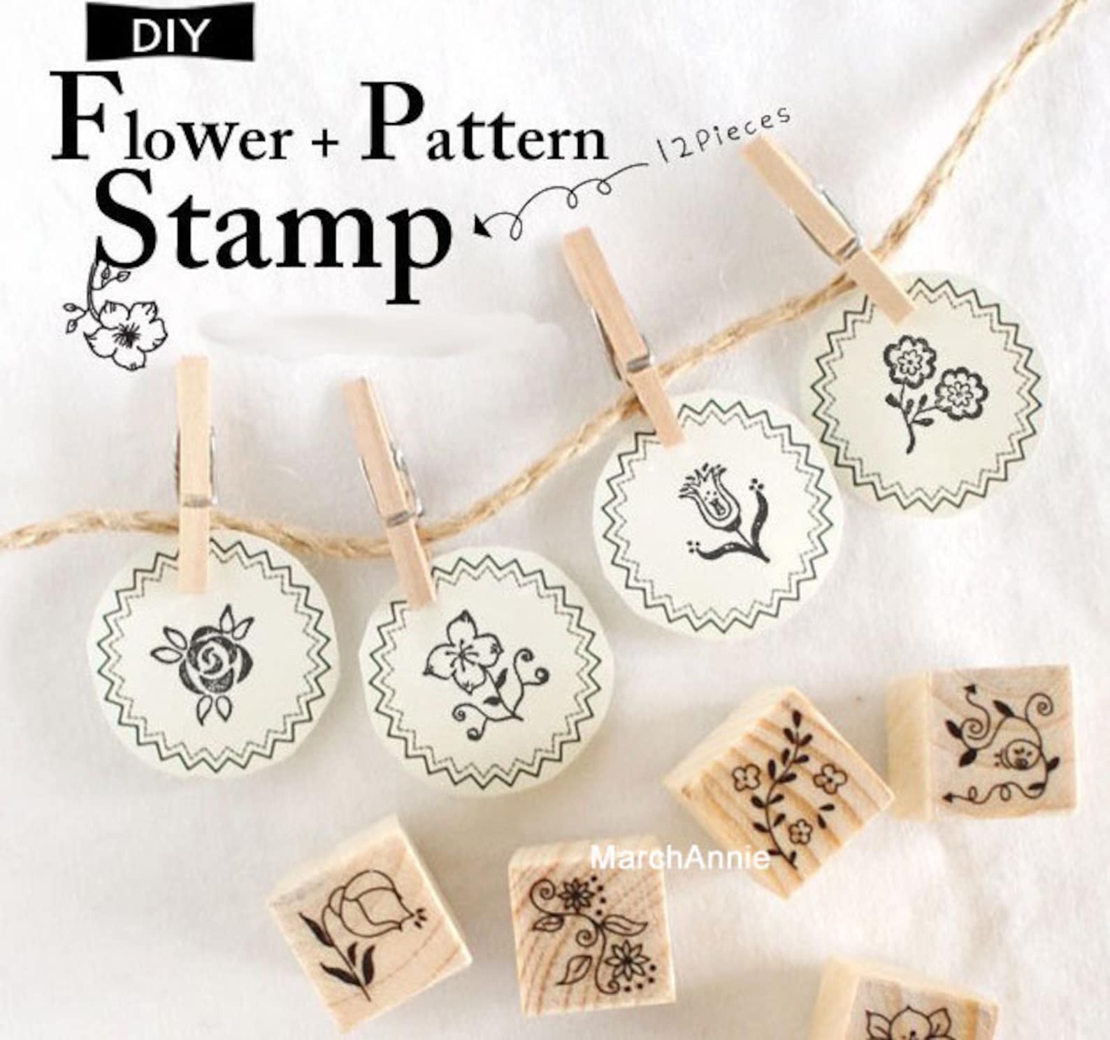 12 Pcs/set Flower Stamps Set Rubber Stamp Set Diary Stamps - Etsy