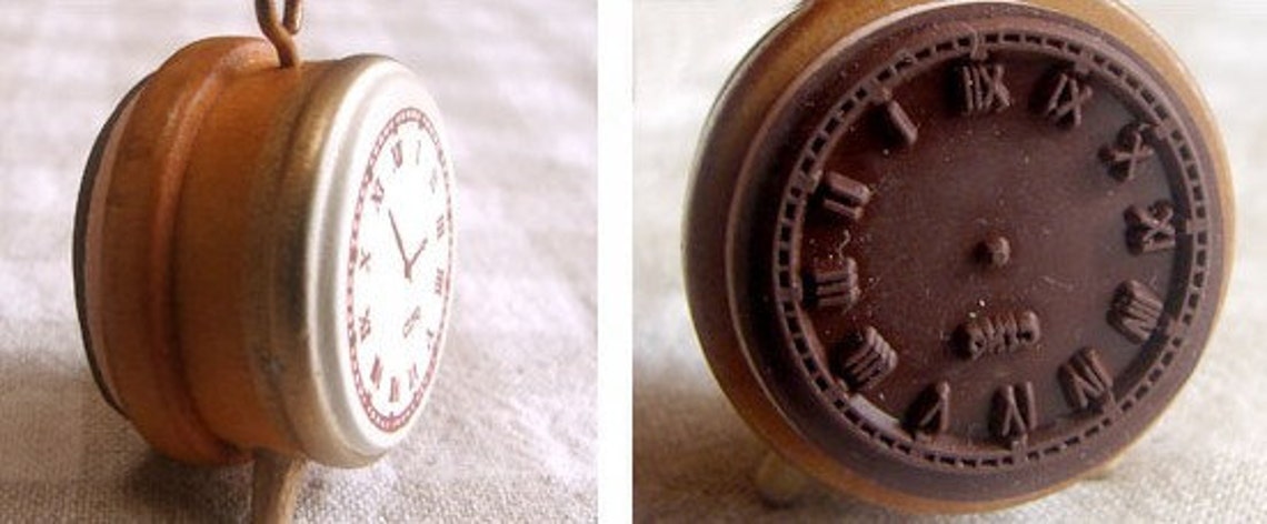 Antique Clock Stamp Wooden Rubber Stamp Diary Stamp - Etsy