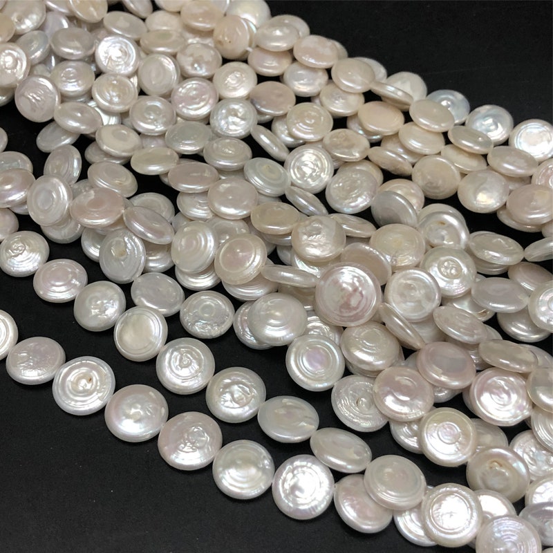 Flat Pearl Beads - Etsy