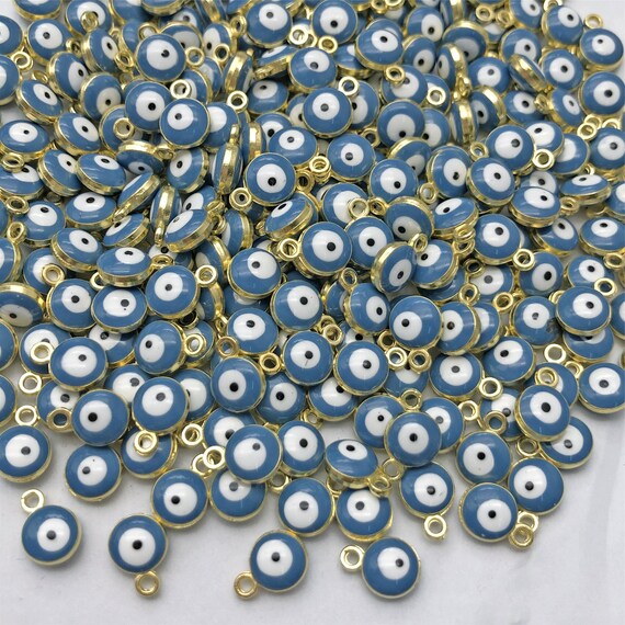 Bulk 30pcs Gold Plated Evil Eye Charms 6mm Blue Evil Eye Pendant Evil Eye Jewelry God s Eye Etsy