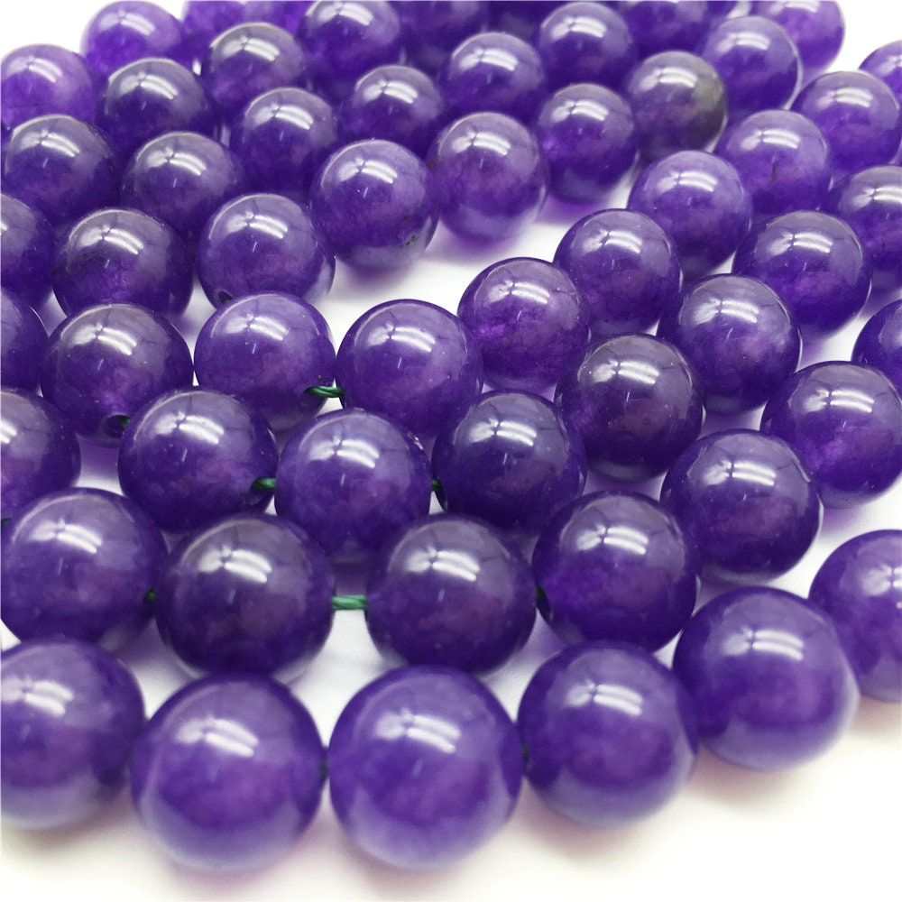 Purple Jade Round Beads 8mm/10mm Gemstone Beads full Strand | Etsy
